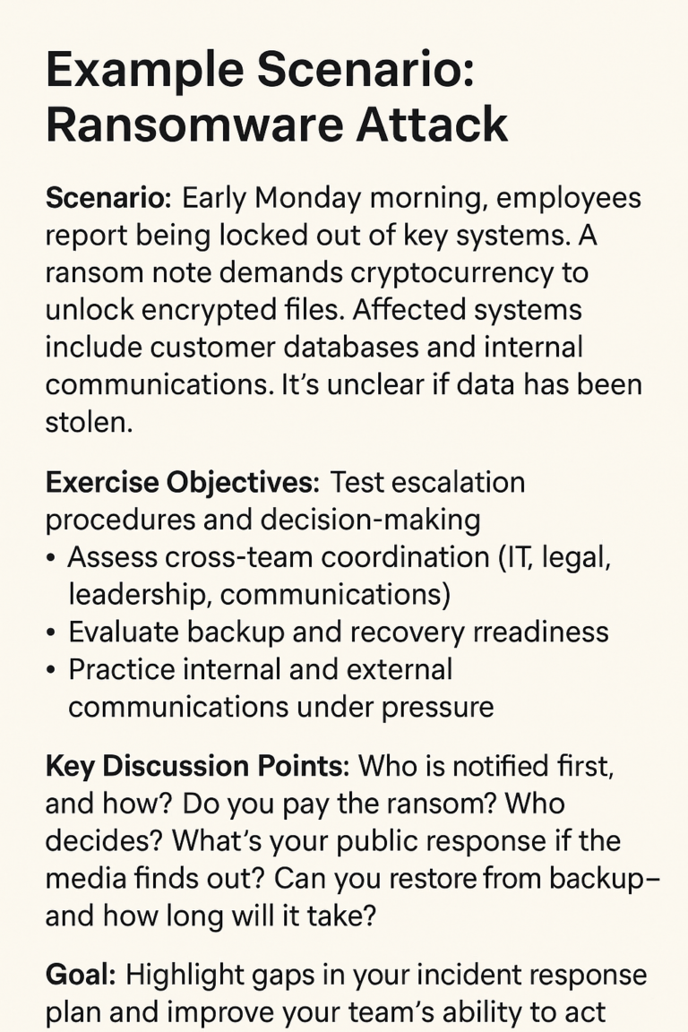 Cybersecurity Tabletop Exercises - Cyber Labs